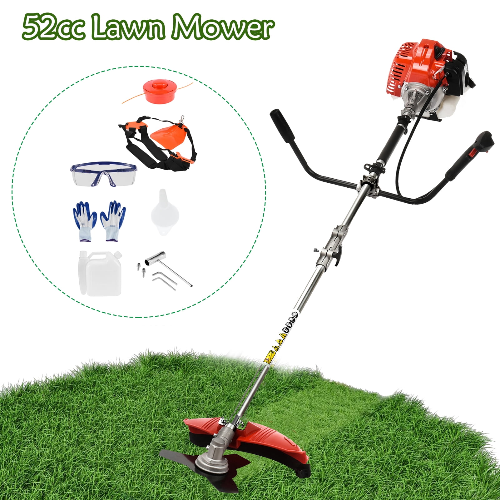 ruhuadgb 52cc 2-Stroke Fuel Oil Lawn Mower,Full Functioning Guard ...