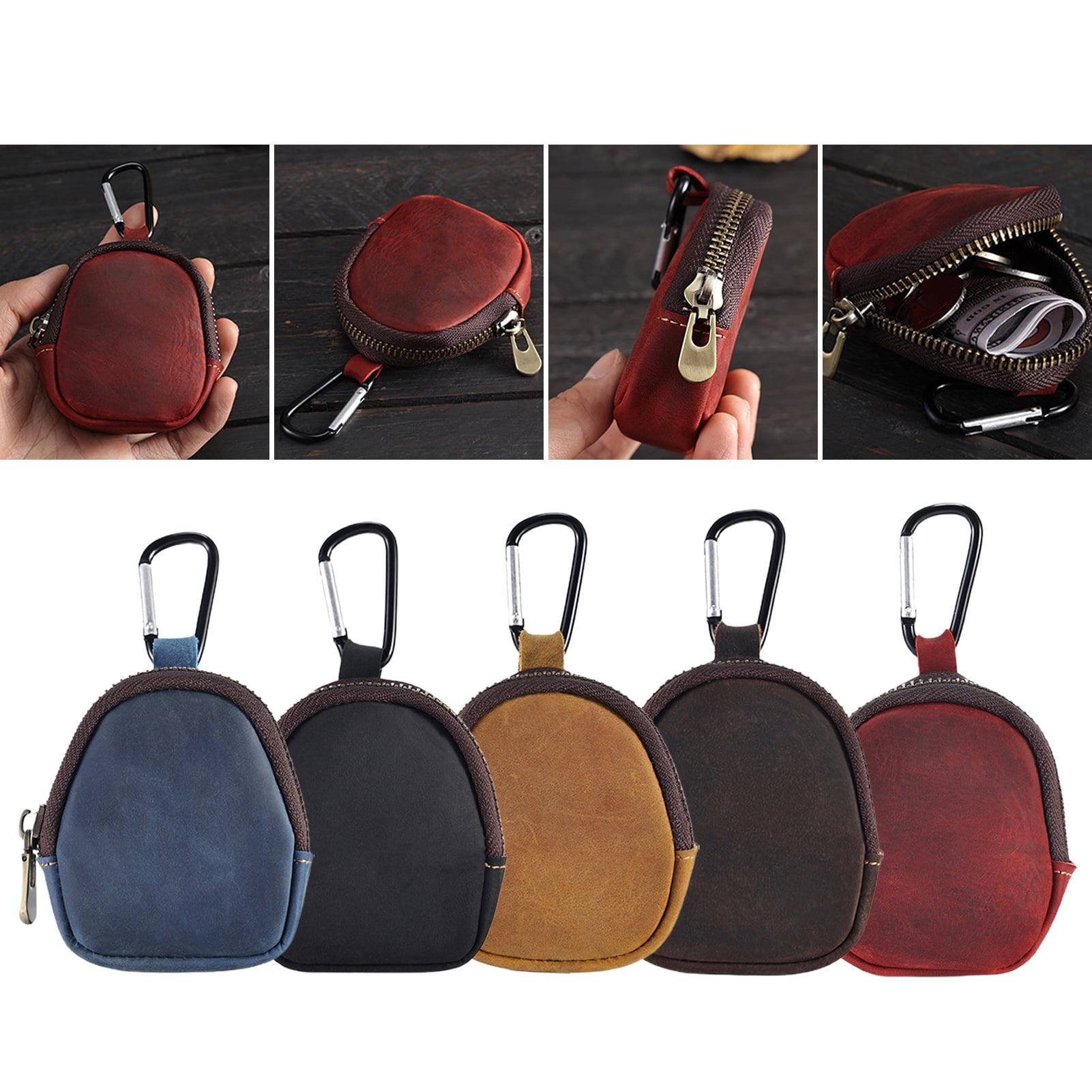 ruhuadgb Coins Purse Small Zipper Faux Leather Waterproof Hanging ...