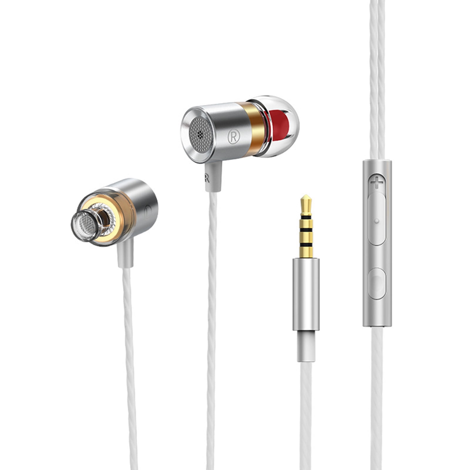 ruhuadgb Earbud High Fidelity Metal Mega Bass 3.5mm MIC In-ear Wired ...