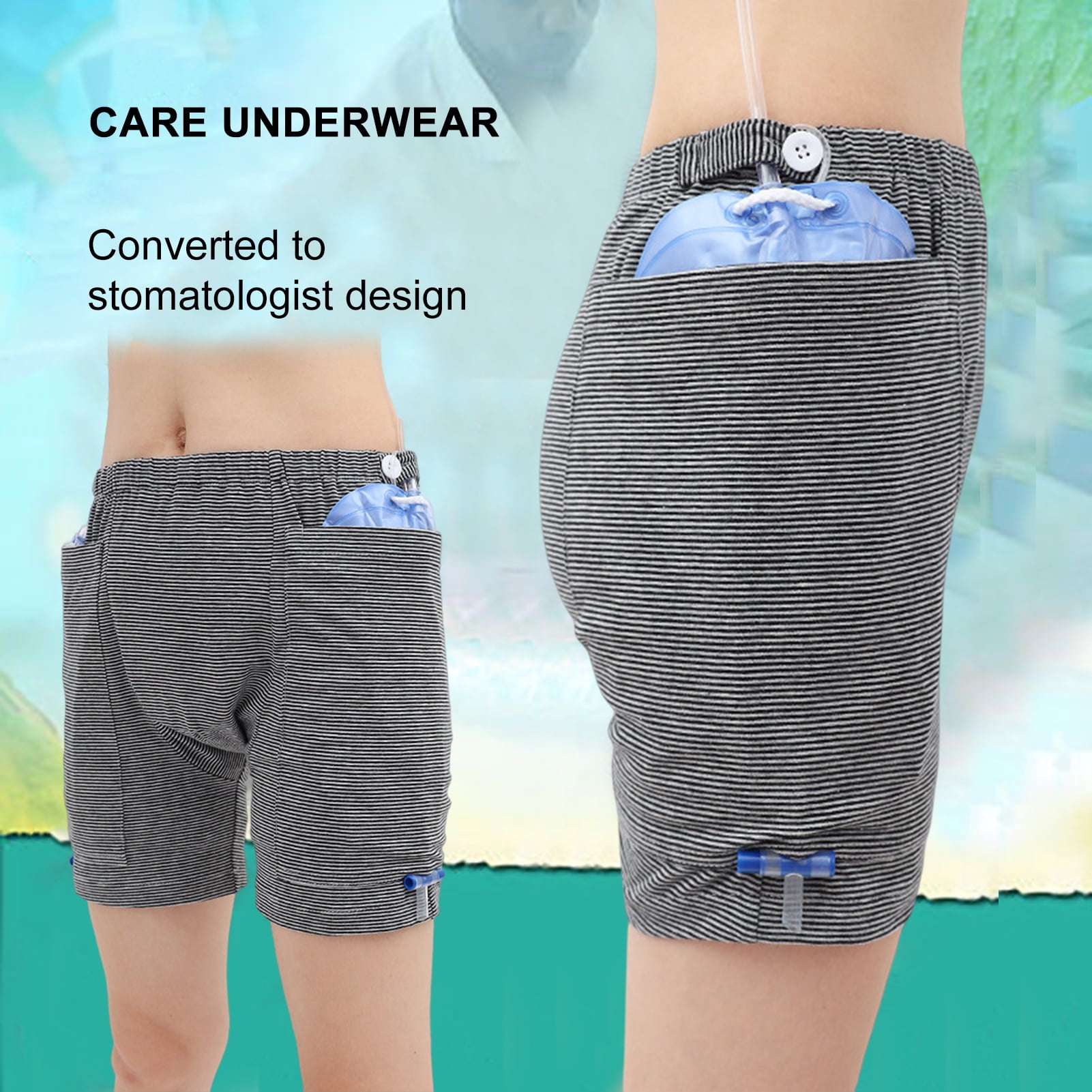 ruhuadgb Health Care Shorts Striped Stretchy Men Women Pockets ...