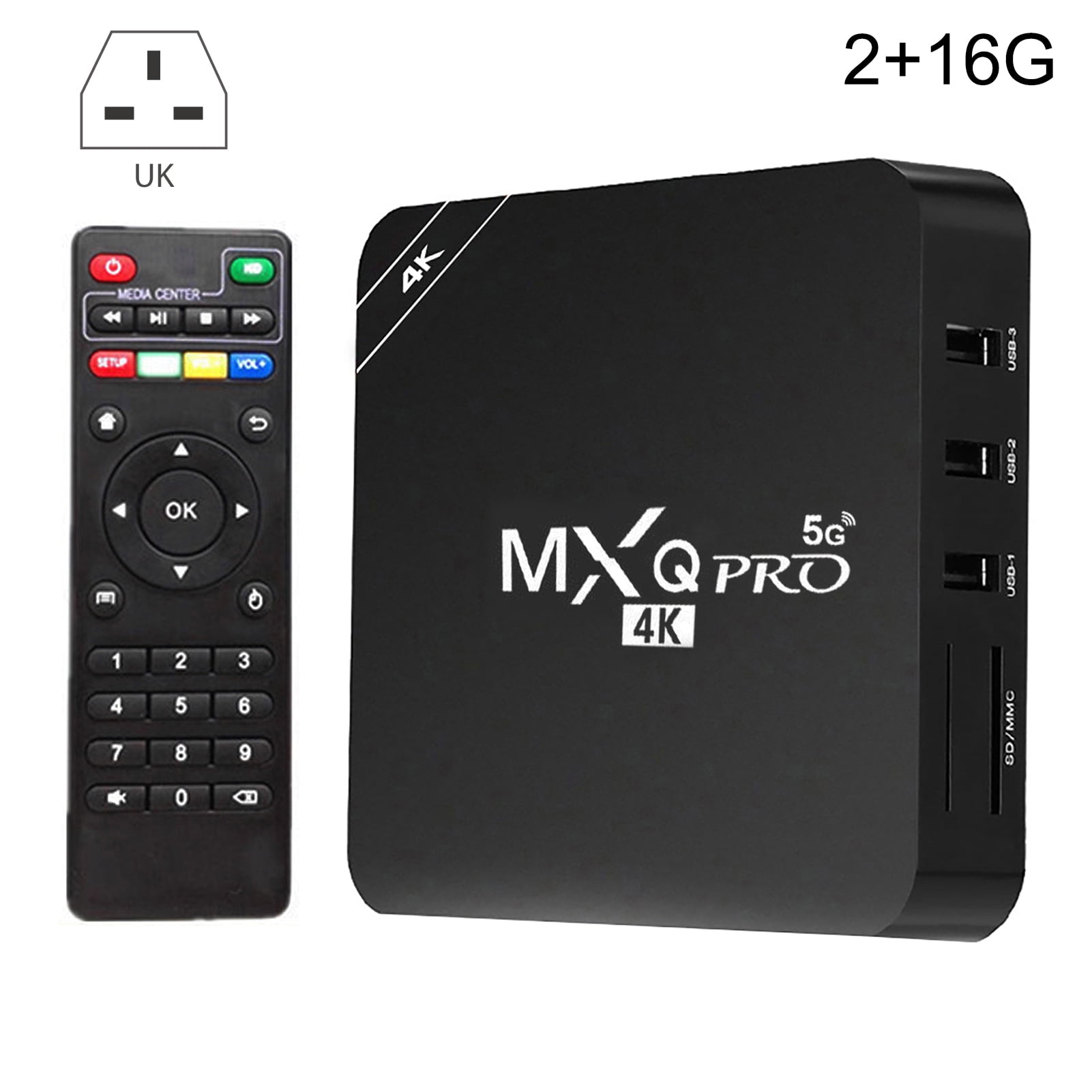 ruhuadgb MX9-5G 4K High Clarity 2.4GHz WiFi Media Player TV Set Top Box ...