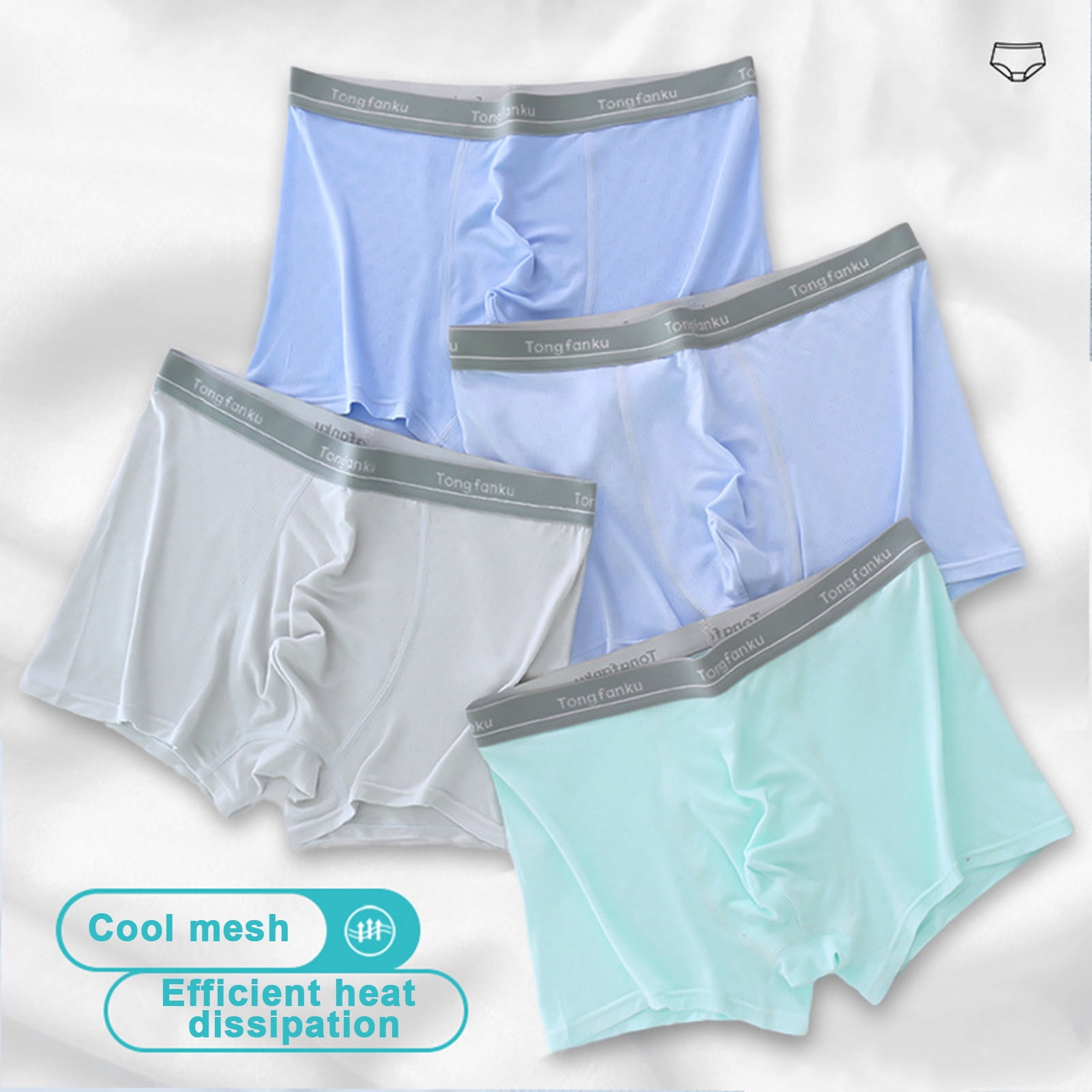 ruhuadgb Solid Men Panties Underwear Sweat-Absorption Briefs Extra Soft ...