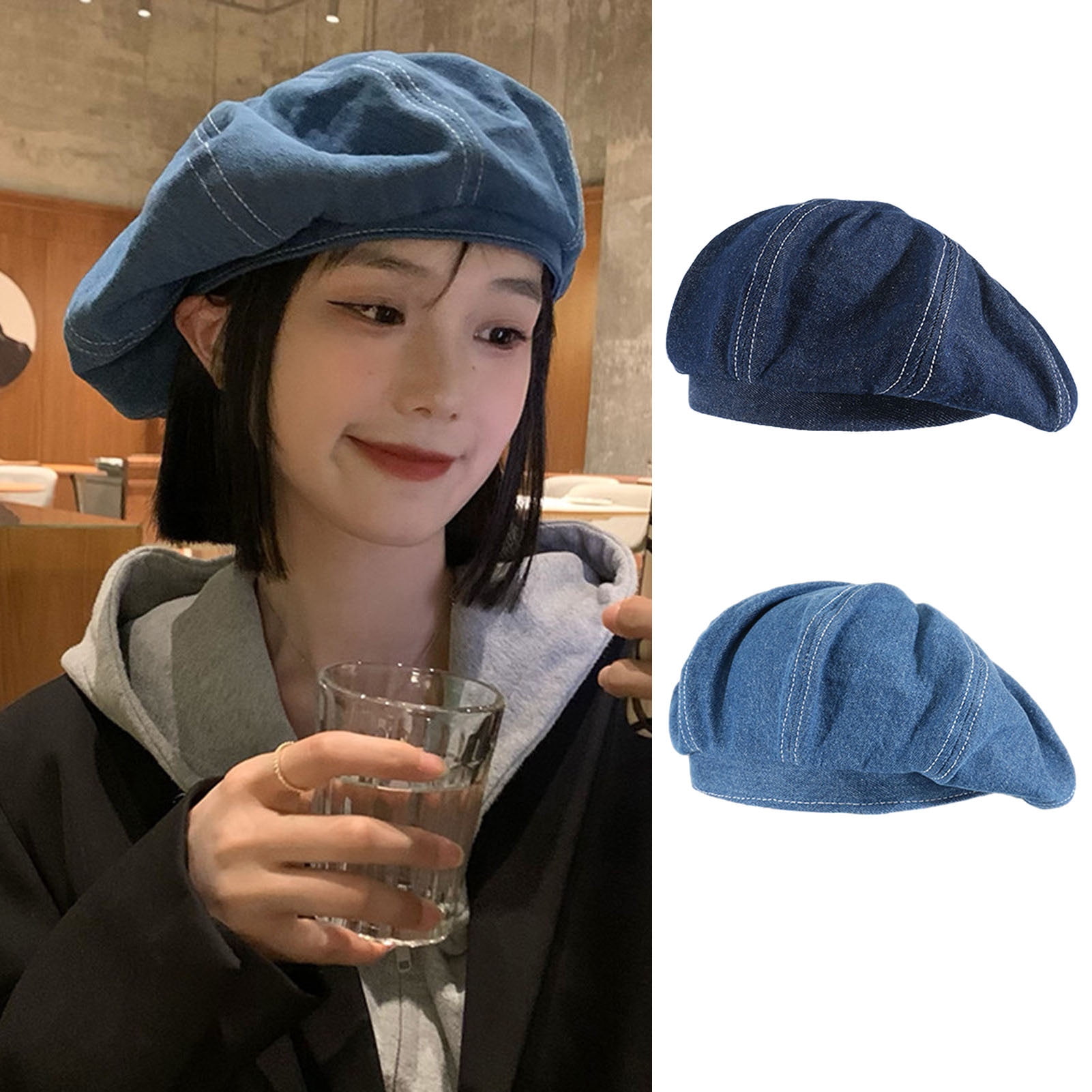 ruhuadgb Women Winter Fall Hat Artistic Vintage Painter Hat Decorative ...