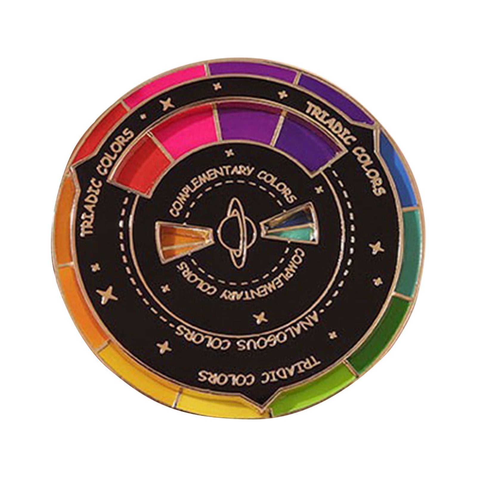 ruiheuyx Creative Color Wheel Enamel Pin The Spinning Wheel Moves ...
