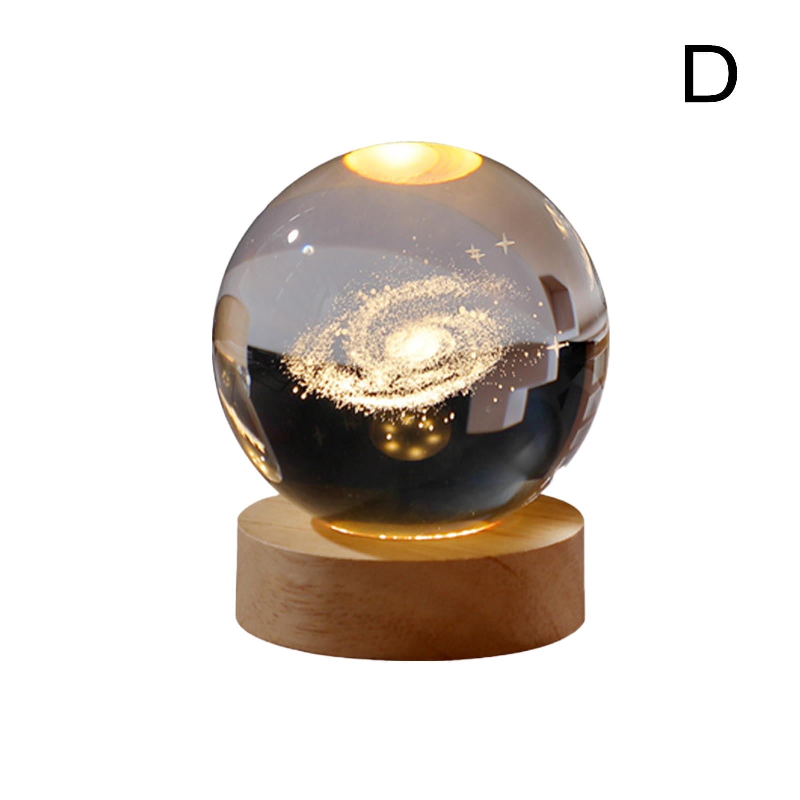 rujjftsy 3D Planet Crystal Ball Night Light Lamp, Glass Ball Night Lamp ...