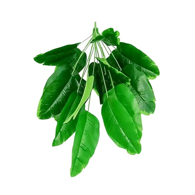 rujjftsy Artificial Plants, 32" Tall Fake Banana Tree Leaves with Stems ...