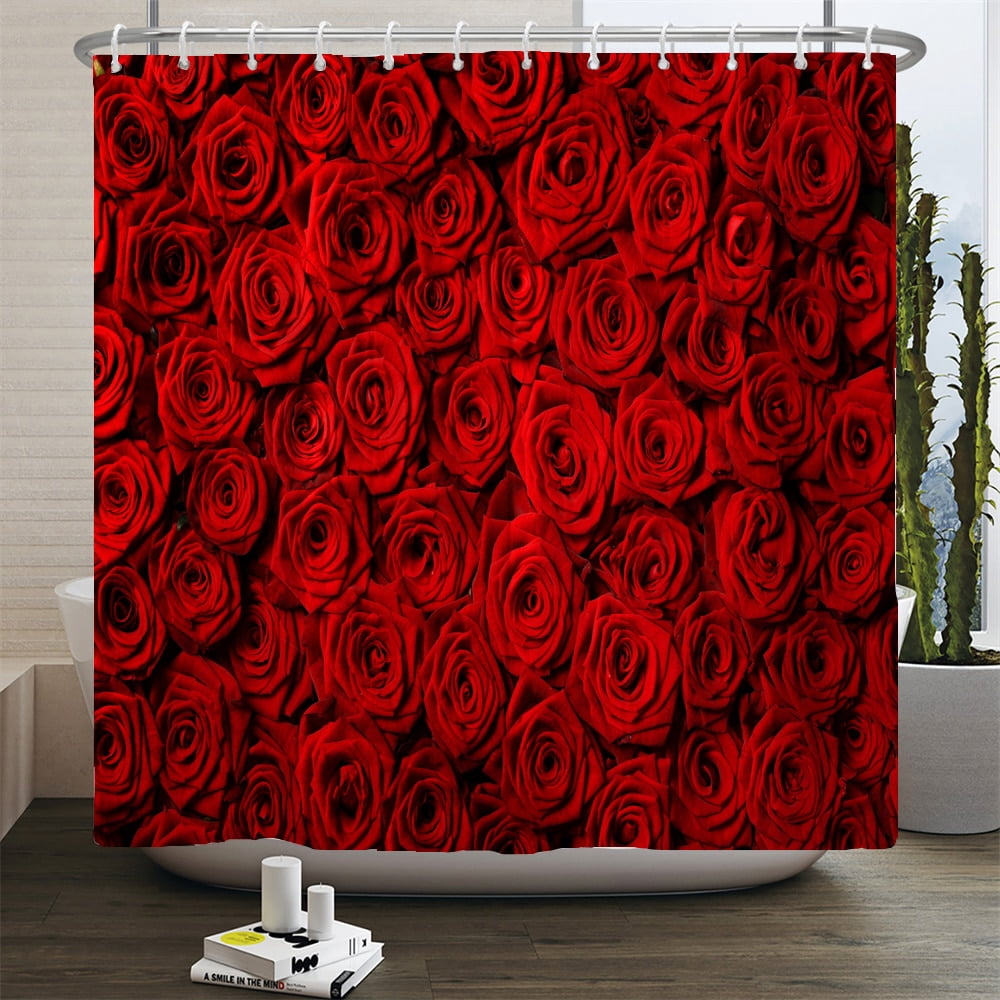 rurality fresh flowers wall shower curtains bathroom shower curtain 3D ...
