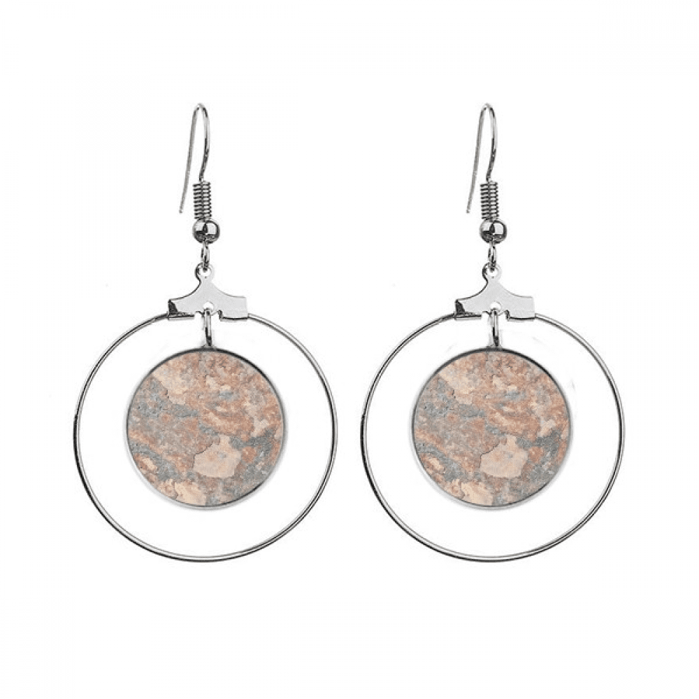 rusty rough iron texture rust earrings dangle hoop jewelry drop circle ...