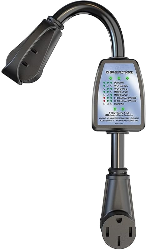 rv Surge Protector 50 amp with Waterproof Cover, rv Voltage Protector ...