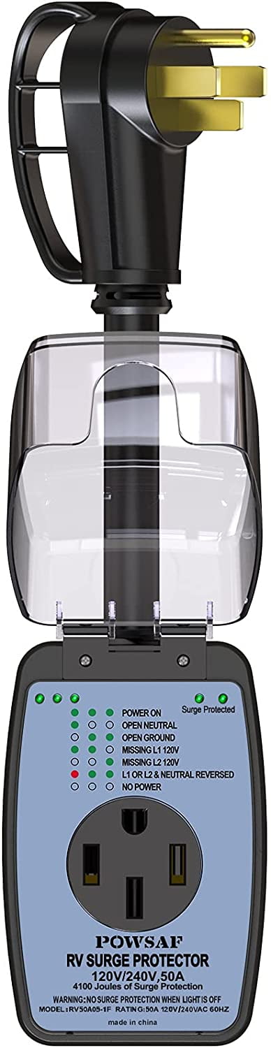 rv Surge Protector 50 amp with Waterproof Cover, rv Voltage Protector ...