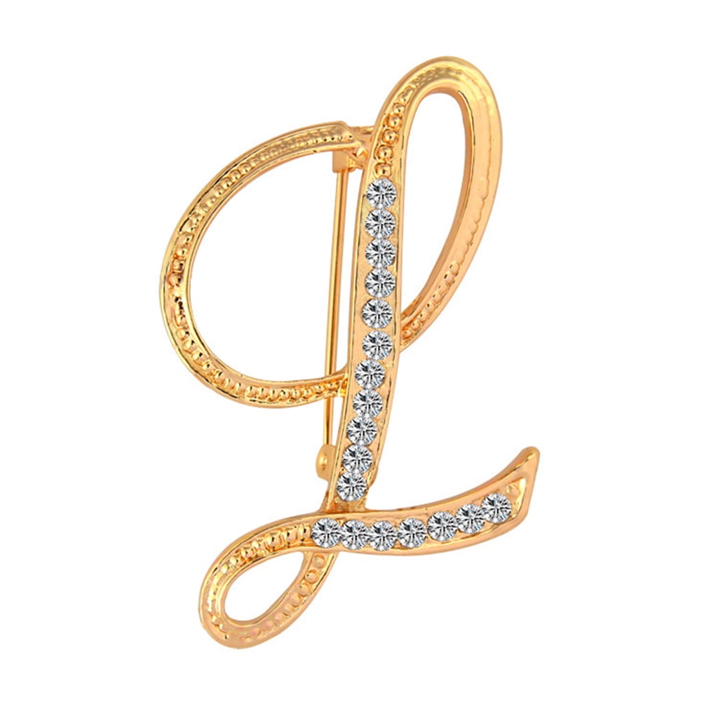 rygai 1 Pc Rhinestone English Letters Alphabet A-Z Brooch Pin Ornament ...