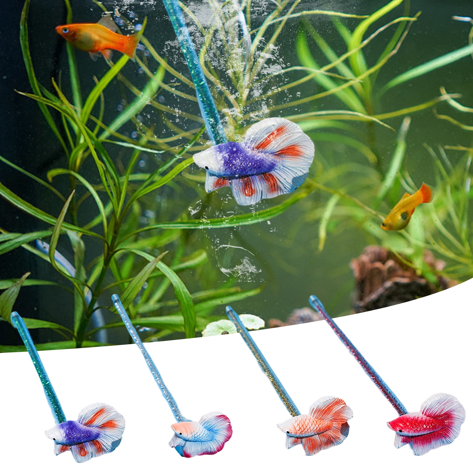 rygai Betta Stick Realistic Artificial Vivid Shape Non-fading Aquarium ...