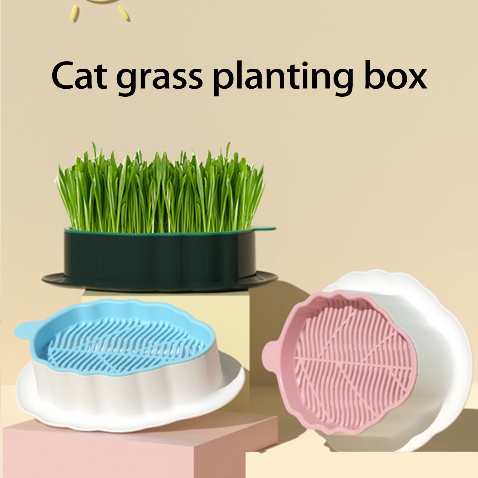 rygai Cat Grass Planter Detachable Bottom Fine Filter Hole Thickened ...