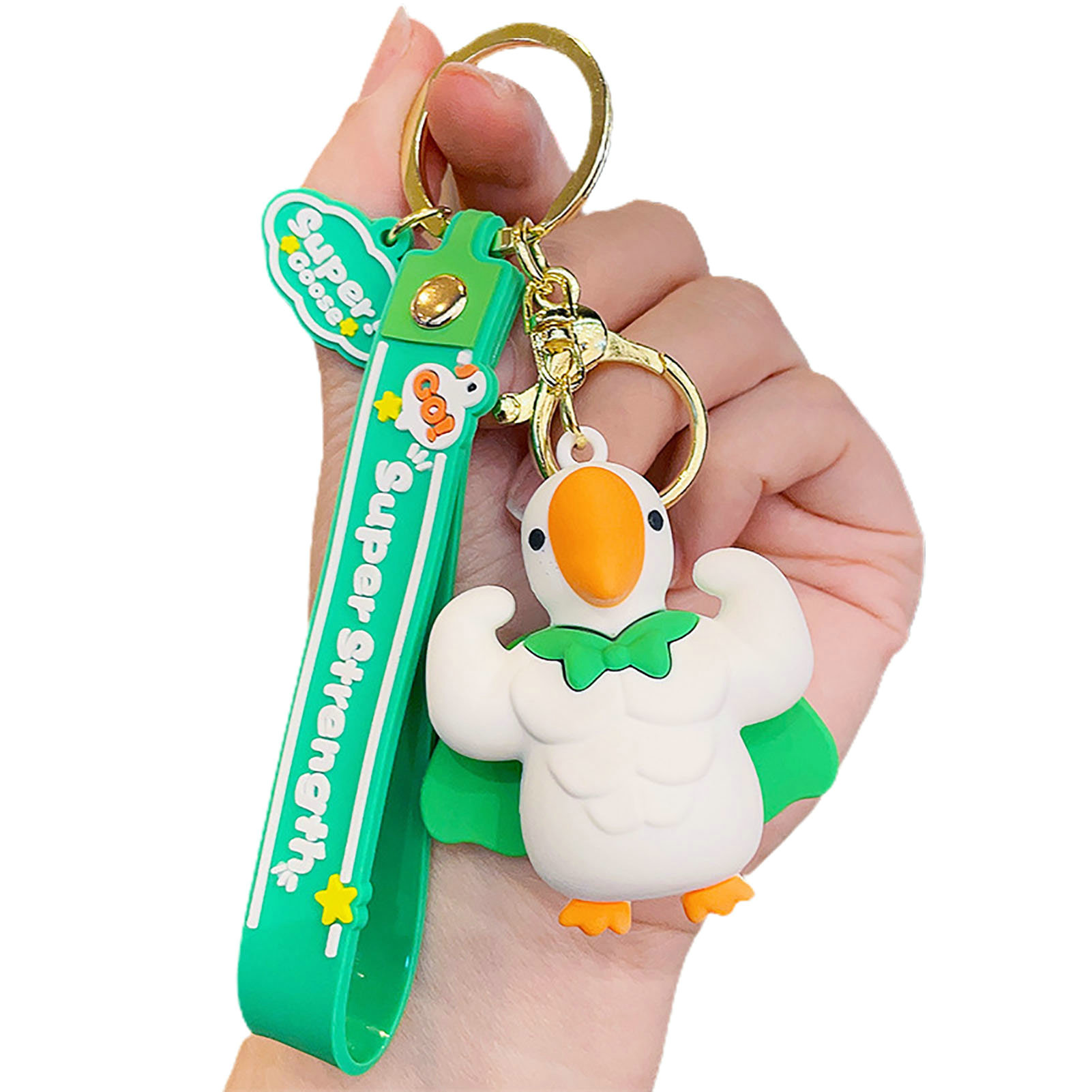 rygai Goose Keychain 3D Doll Letter Strap DIY Gift Animal Mighty Goose ...