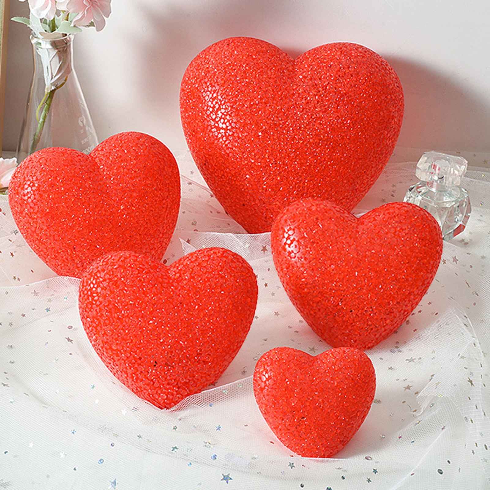 rygai Love Heart Lamp Creative Shape Flicker Free Battery-operated ...