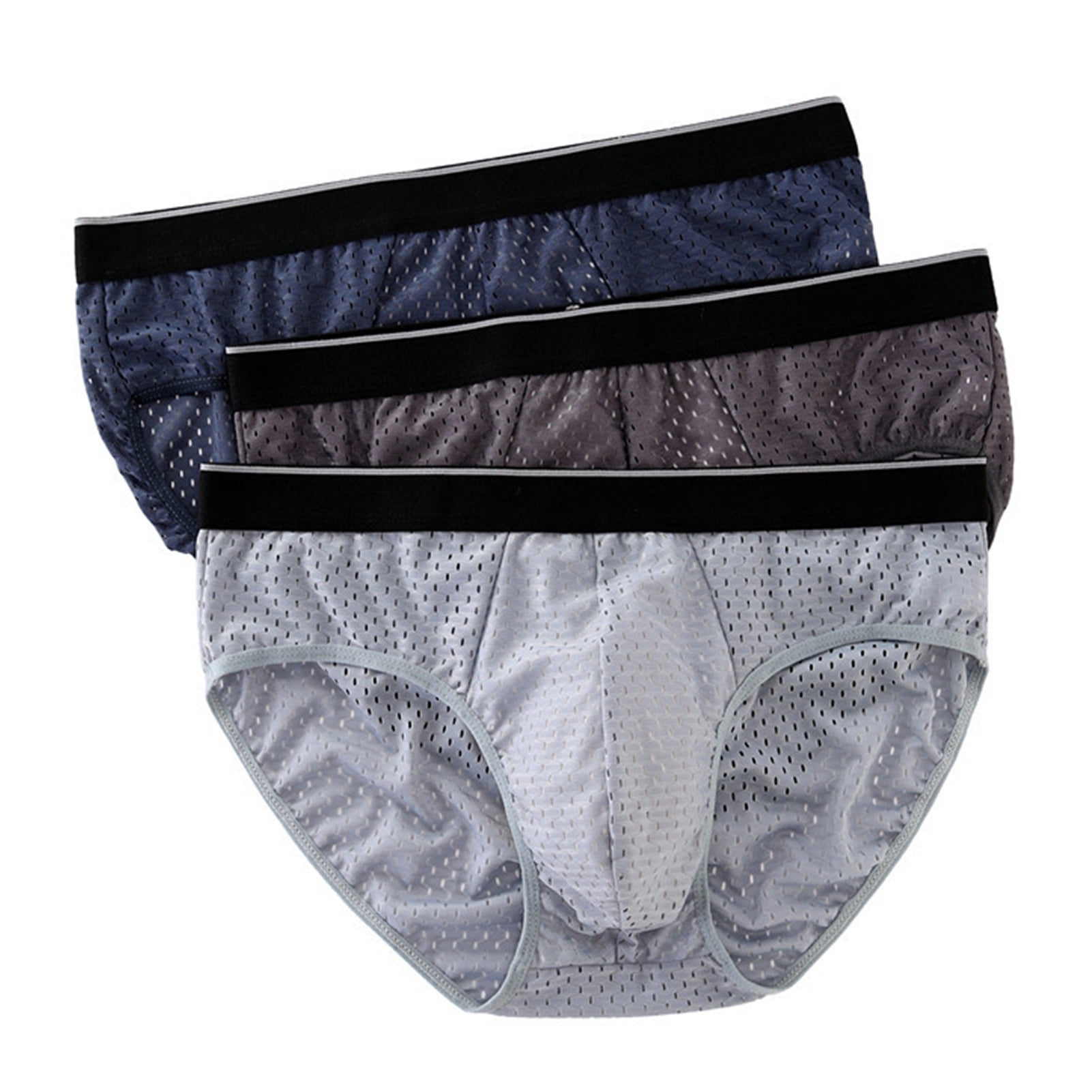 rygai Men Panties Breathable Mesh Elastic Mid Waist Color Block No ...