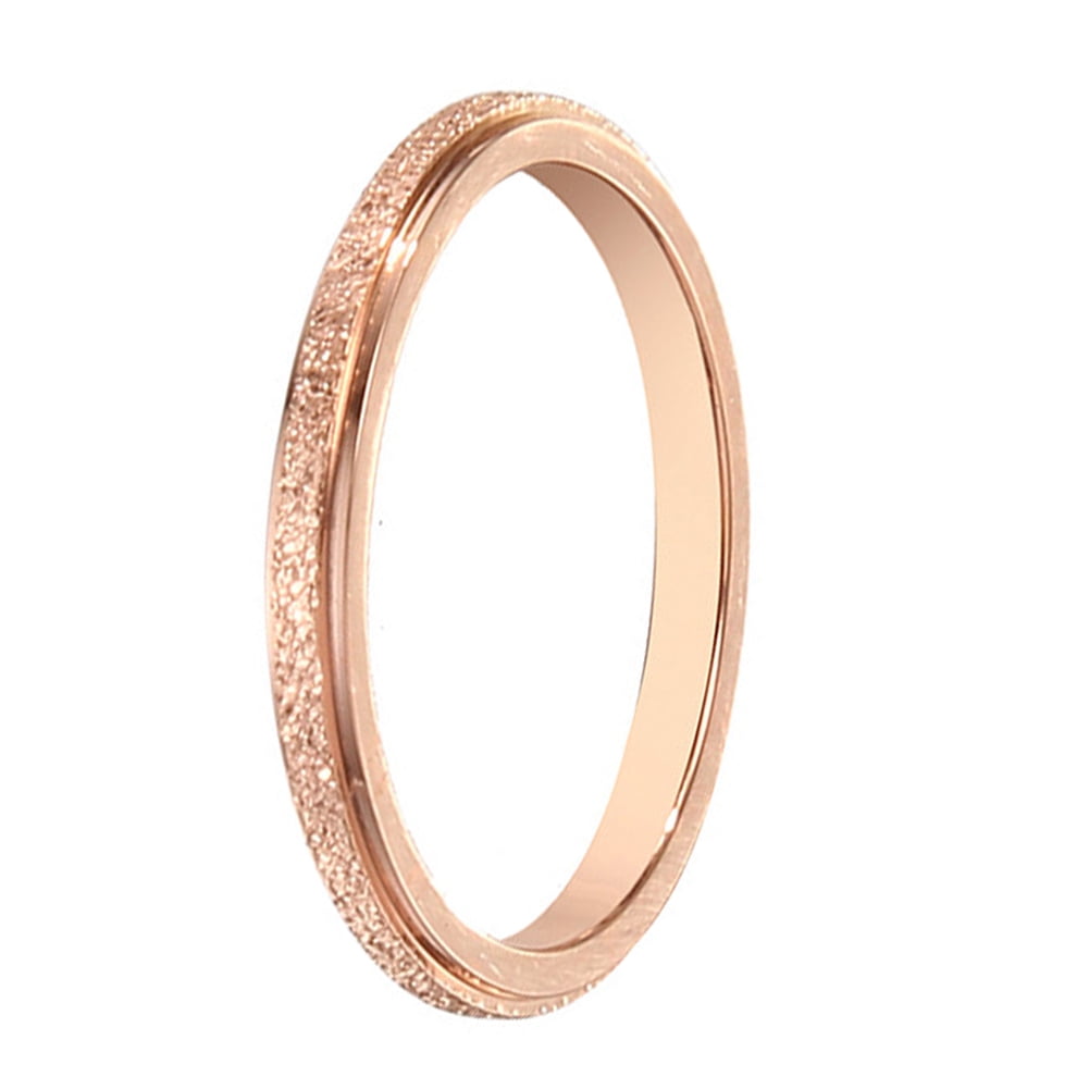 rygai Men Women Frosted Titanium Steel Band Finger Ring Wedding ...