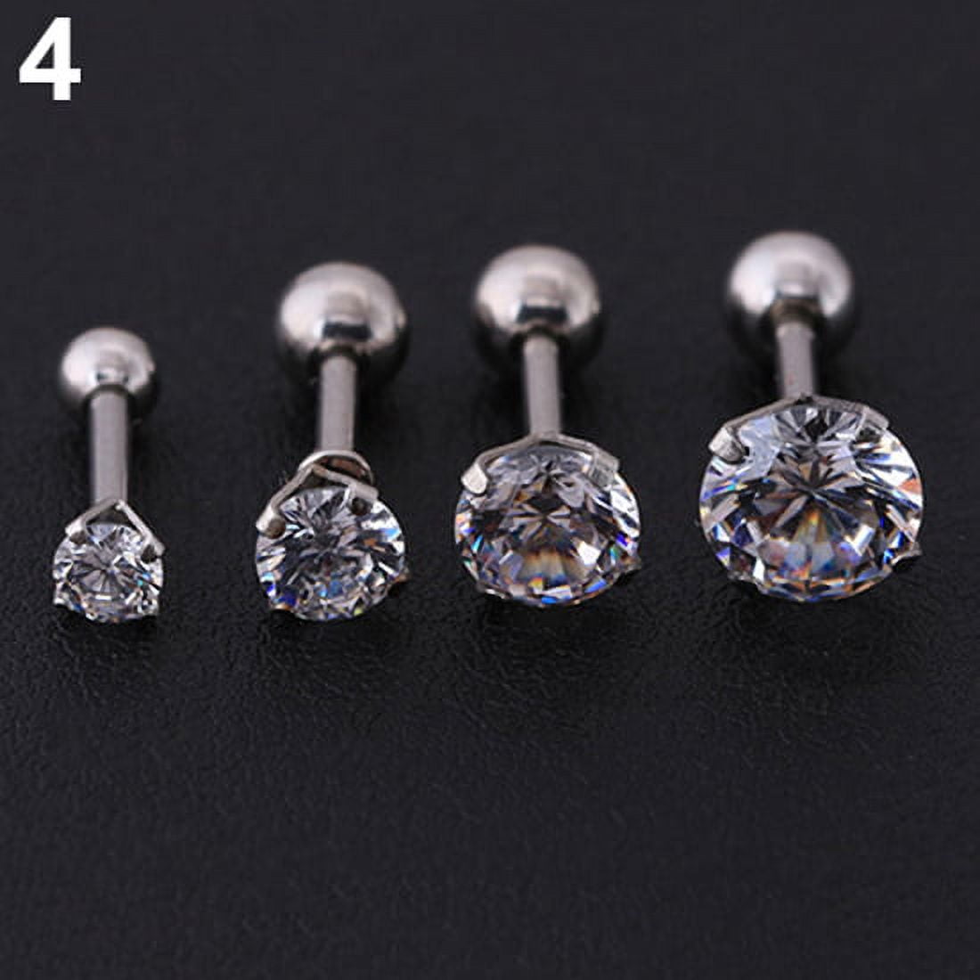 rygai Men Women Rhinestone Cartilage Tragus Bar Helix Upper Ear Earring ...