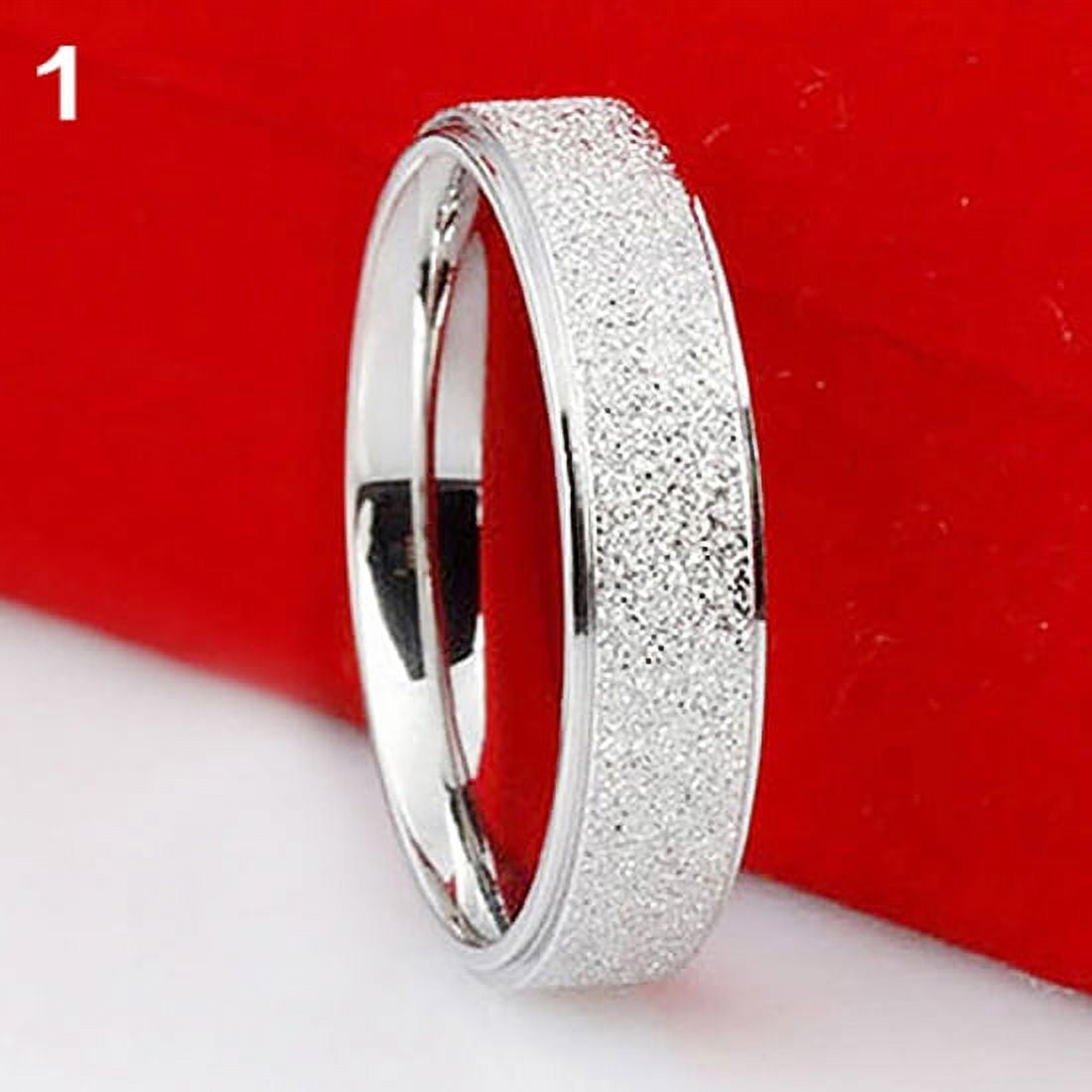 rygai Men Women Wedding Band Ring Stainless Steel Matte Ring Jewelry ...