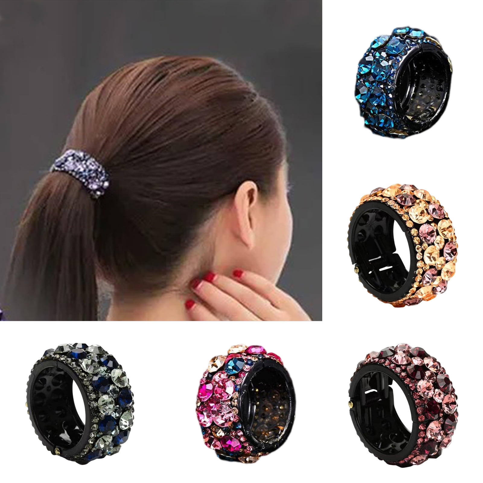 rygai Non-slip Comb Design Elegant Ponytail Hair Clip Colorful ...