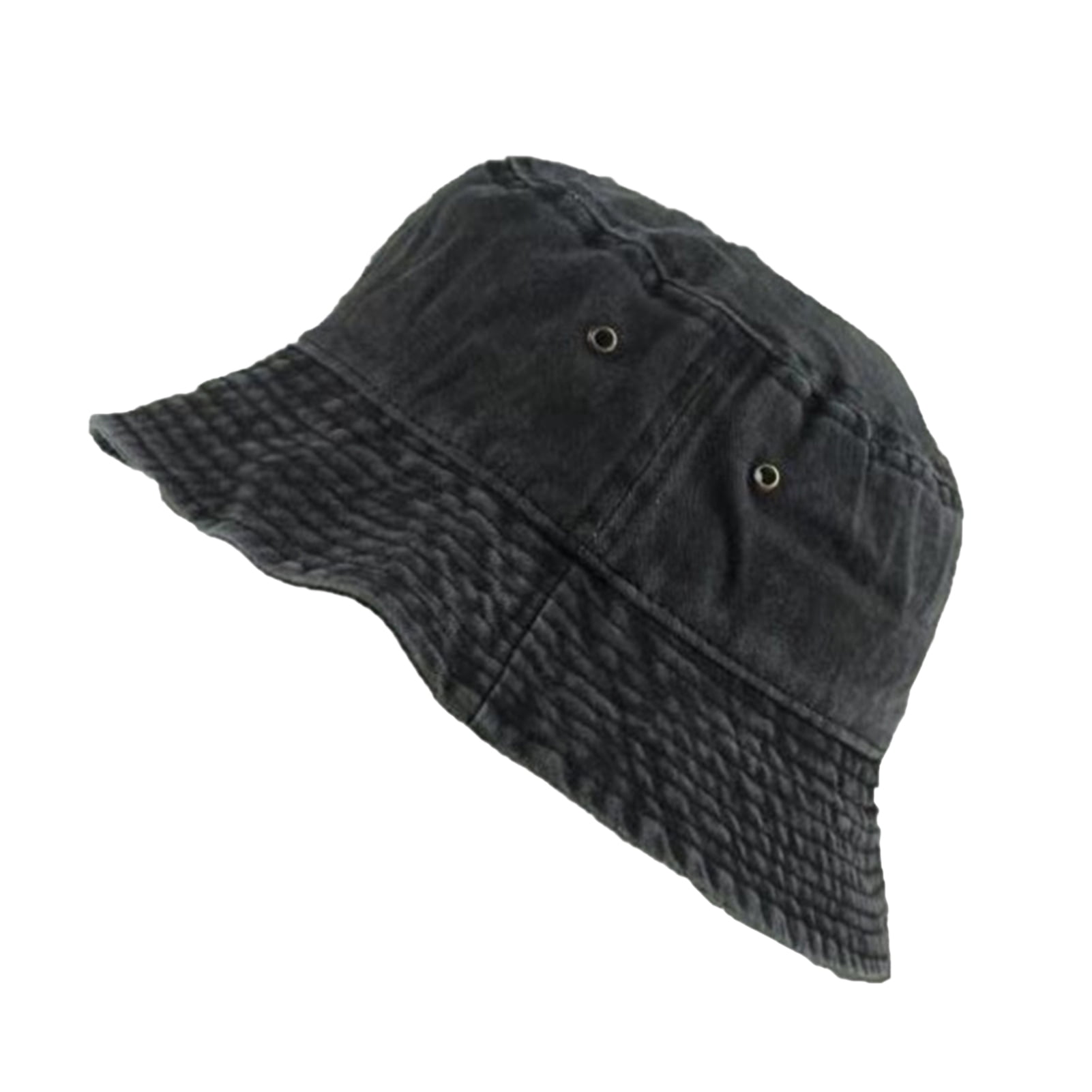 rygai Wide Brim Solid Color Bucket Hat Unisex Denim Washed Basin Hat ...