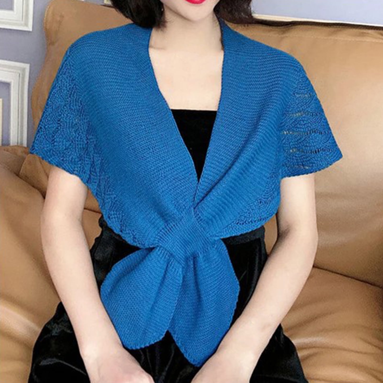 rygai Women Shawl Short Soft Fabric Anti-pilling Loose Type Knitted ...
