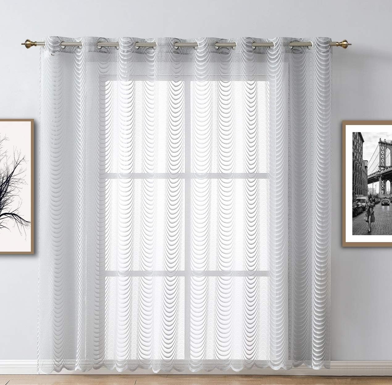 s 1 Dark Silver Color Extra Wide 102 x 84 Inch Long Sheer Patio Door ...