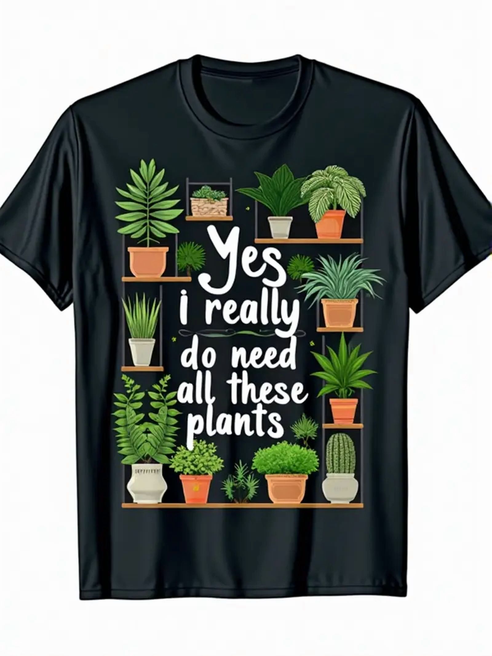 's 100% Cotton Black T-Shirt with "Yes I Really Do Need All These ...