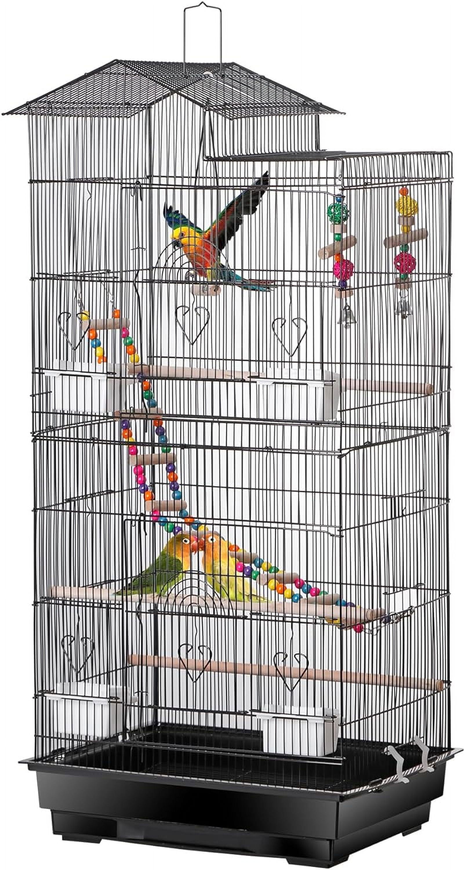 s 39-inch Roof Top Large Flight Parrot Bird Cage for Small Quaker ...