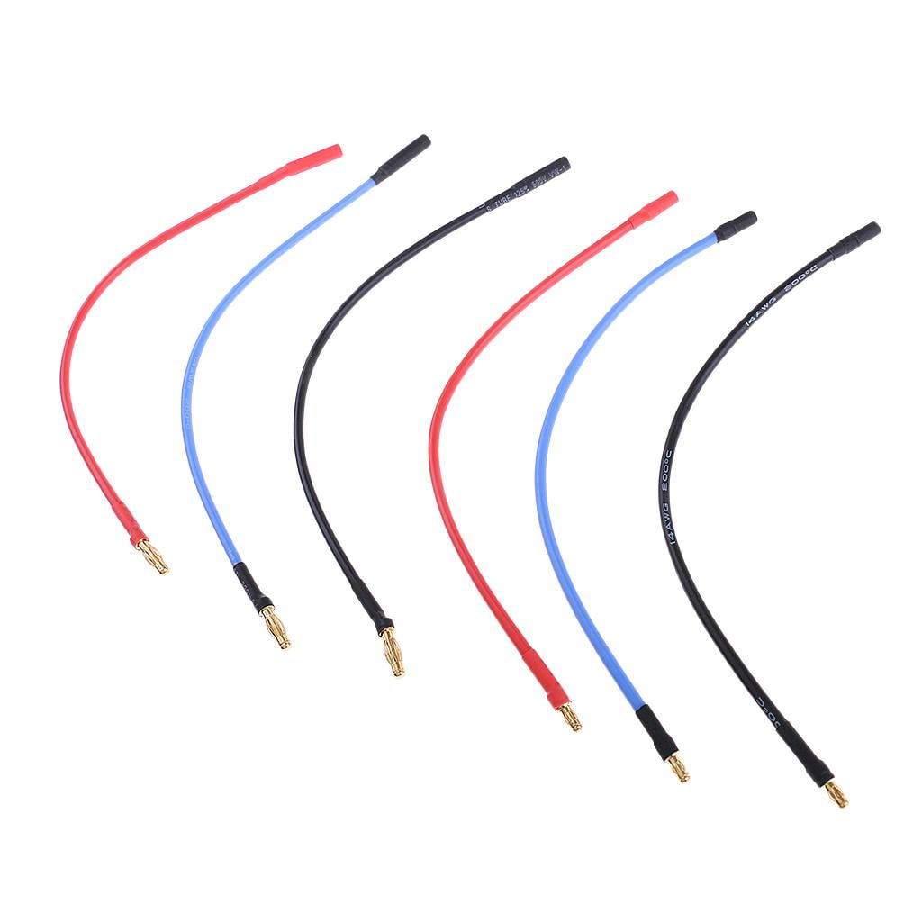s 4.0mm & 3.5mm Connectors 23cm Banana RC Brushless Motor ESC Extension ...