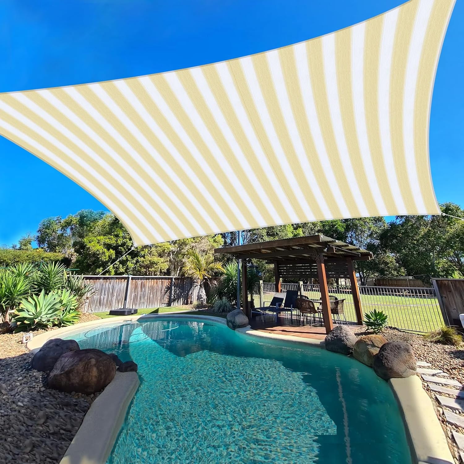 s 6'x11' Sun Shade Sail Rectangle Canopy Cover for Outdoor Patio ...