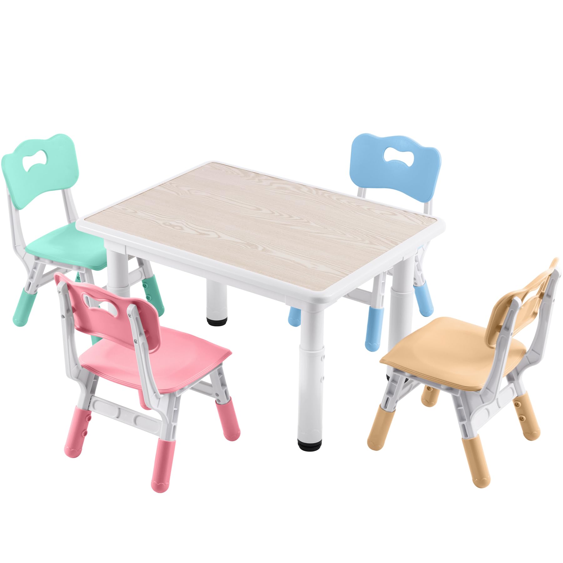s Activity Table and 4 Chairs Set, Adjustable HeightFurniture with ...
