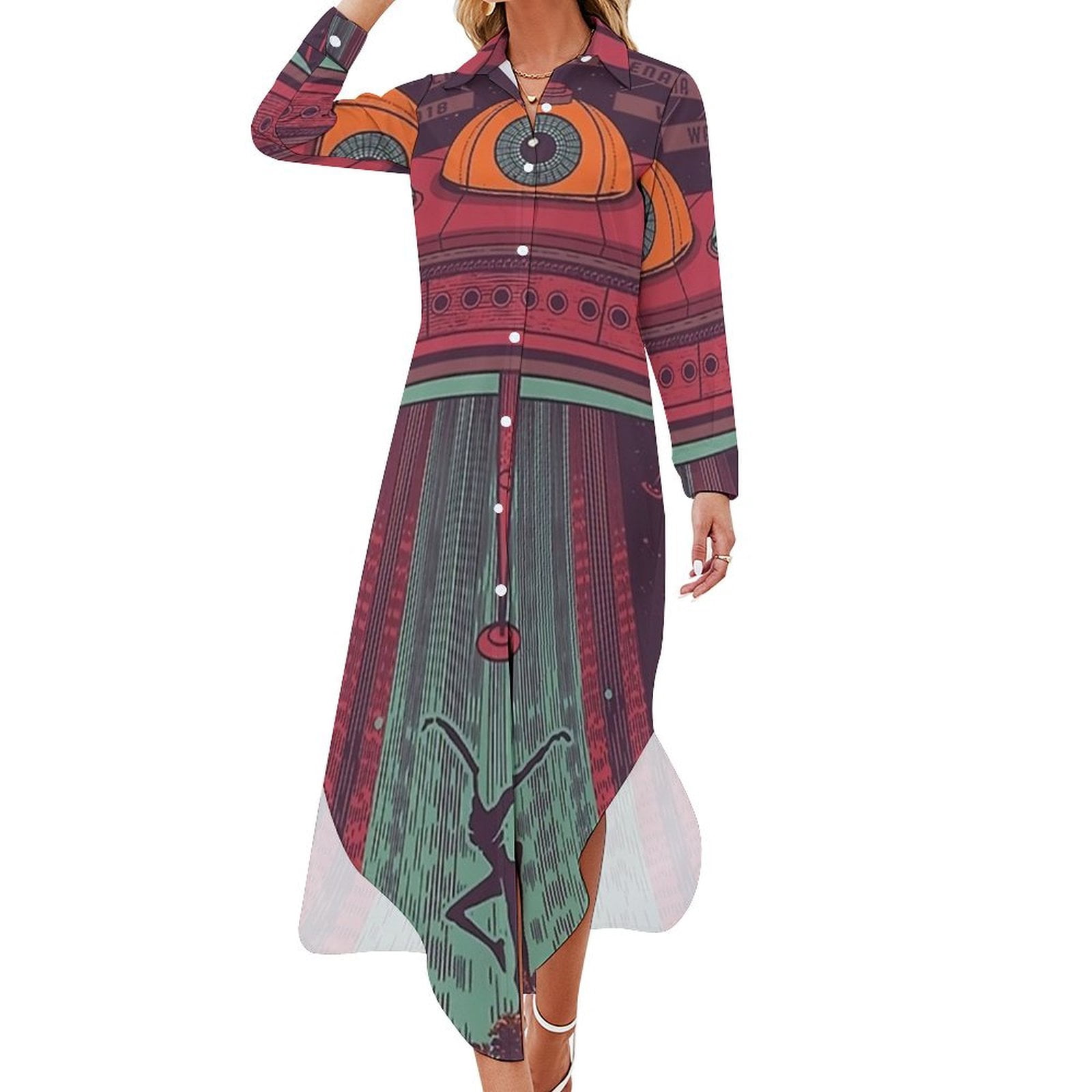s Band Tower Long Sleeved Shirt Dress luxury woman party dress women ...
