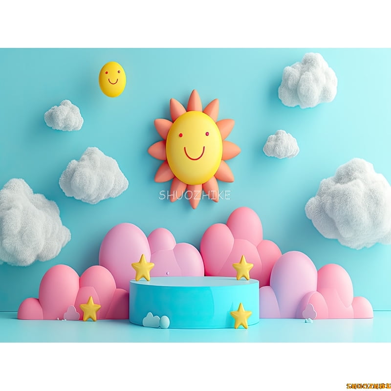 s Birthday Party Photography Backdrops Props Unicorn Colorful Balloons ...