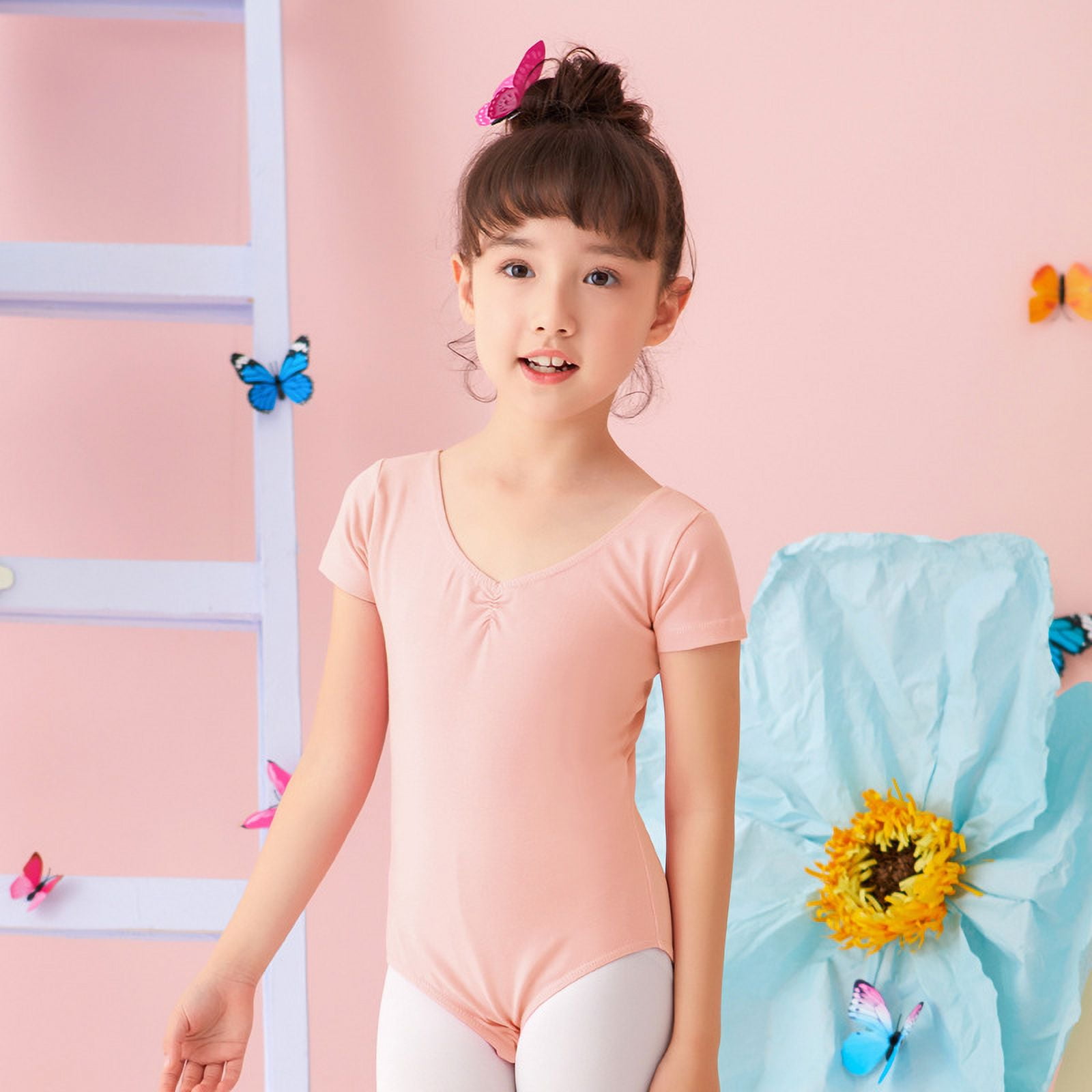 's Dance Clothes Summer Short-sleeved Practice Clothes Girls Ballet ...