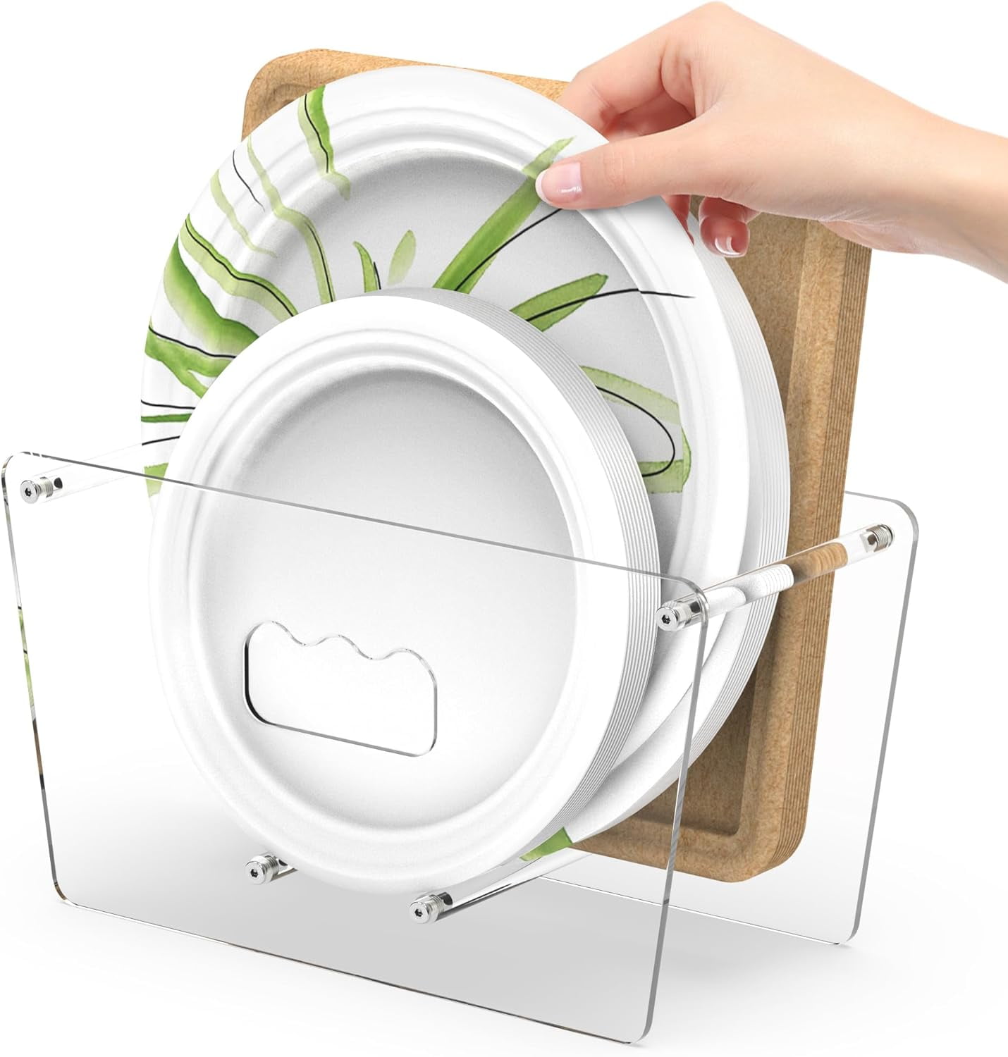 s Disposable Paper Plate Dispenser for 5-12 Inches, Space-Saving ...