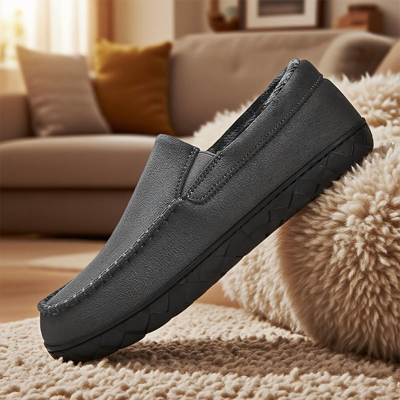 [Durable Slip-On] Men's Slip-On Sneakers - Soft PU Upper, Low-Top ...