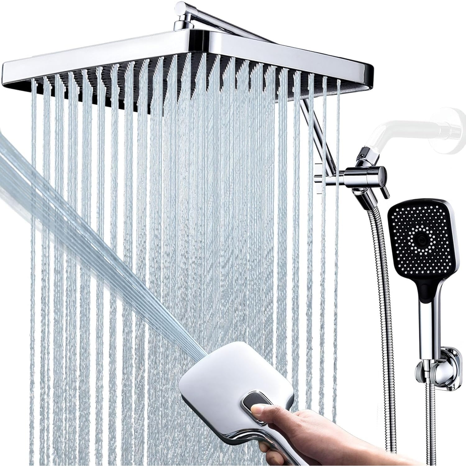 s with Handheld Spray Combo, 13 Inches Rain Shower Head with 4 Mode ...
