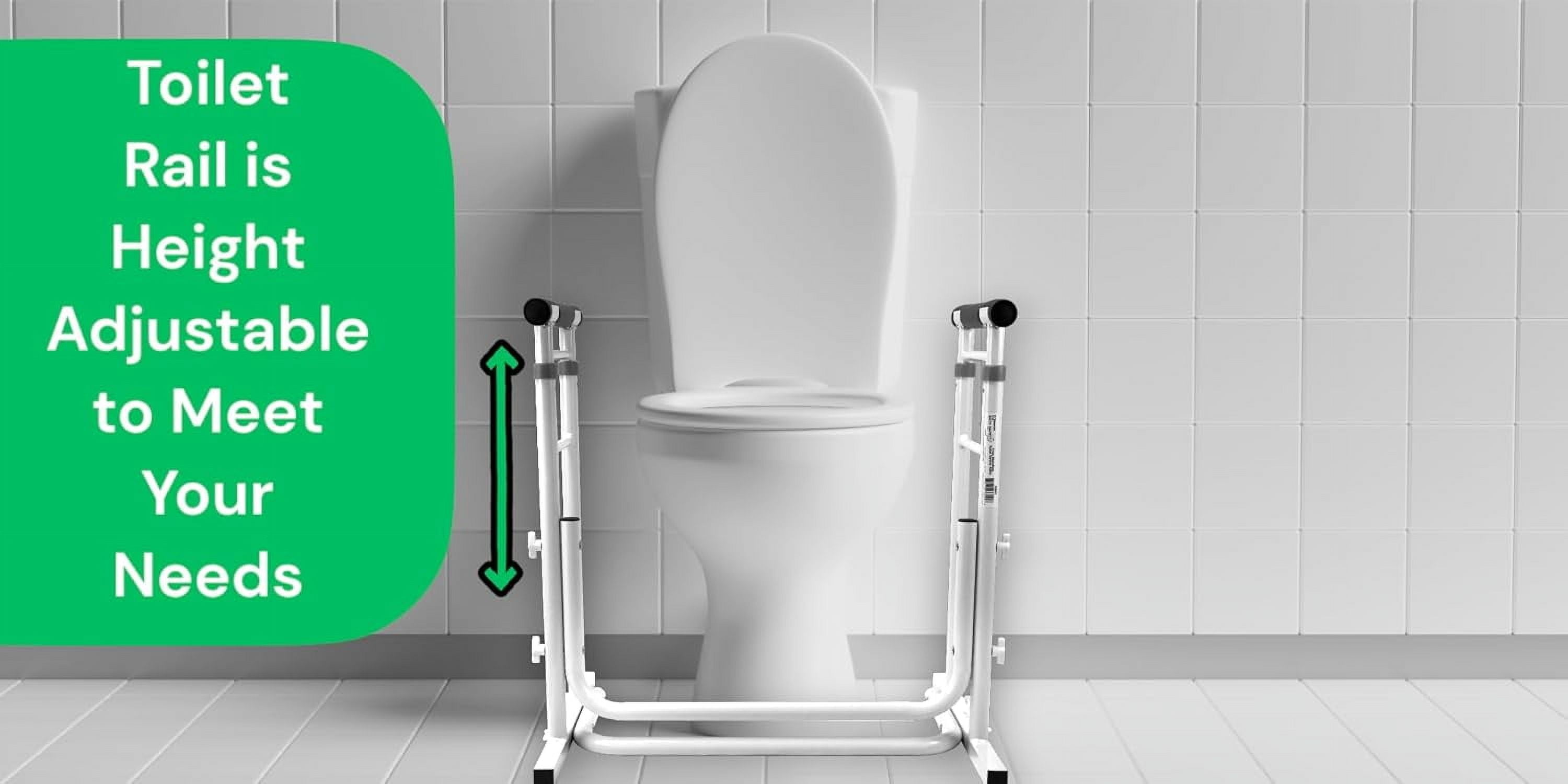 's Height Adjustable Standing Toilet Safety Rail - Sturdy Frame with ...