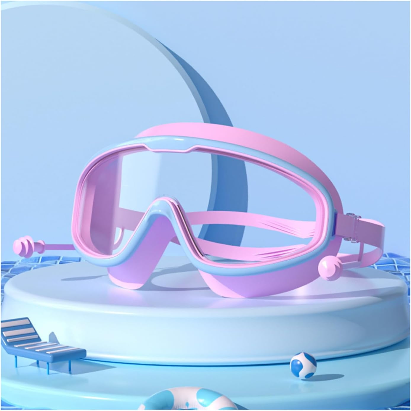 's Large Frame and Anti-Fog Swimming Goggles, Swim Goggles with Nose ...