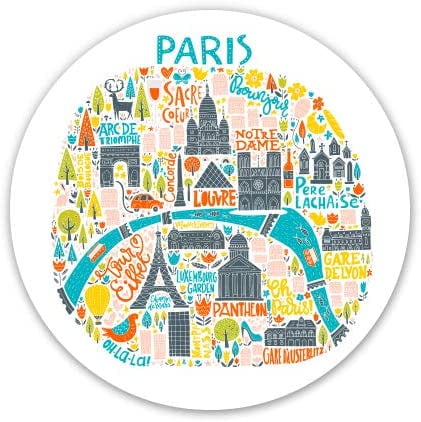 s Map Cute - 8" Vinyl Sticker - for Car Laptop I-Pad - Waterproof Decal ...