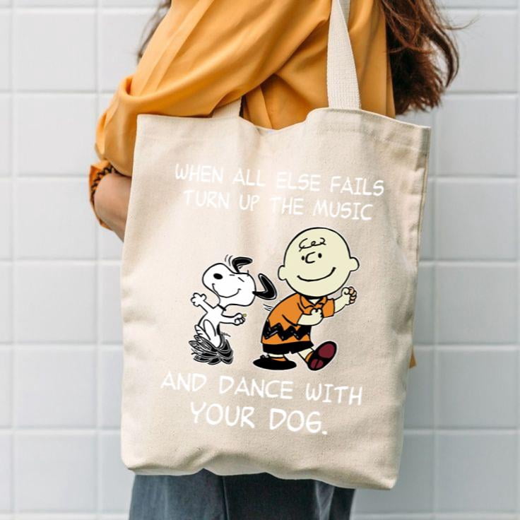 s Peanuts Snoopy And Charlie Brown Tote Bag for Men and Women Up To ...
