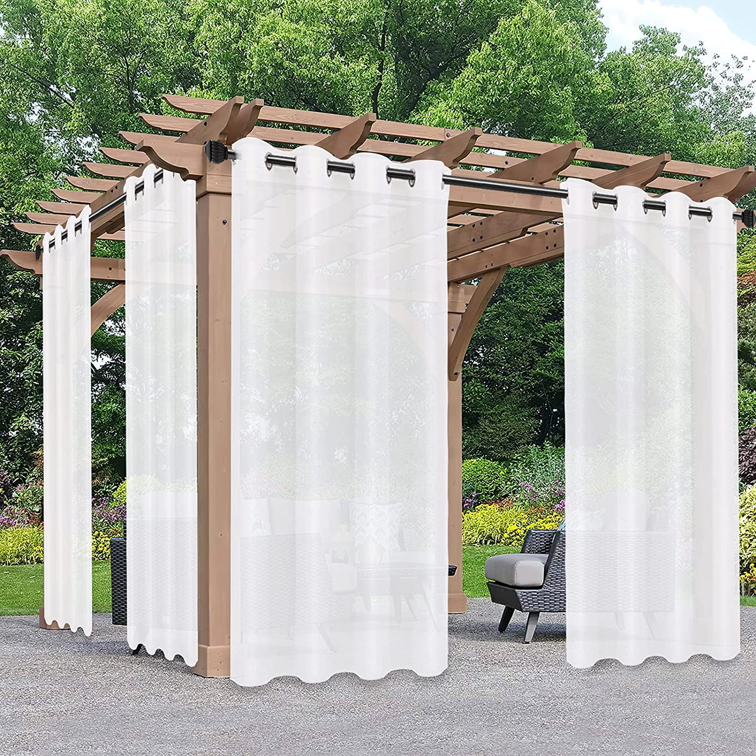 s Sheer Outdoor Curtains for Patio Waterproof/Weatherproof, Fade ...