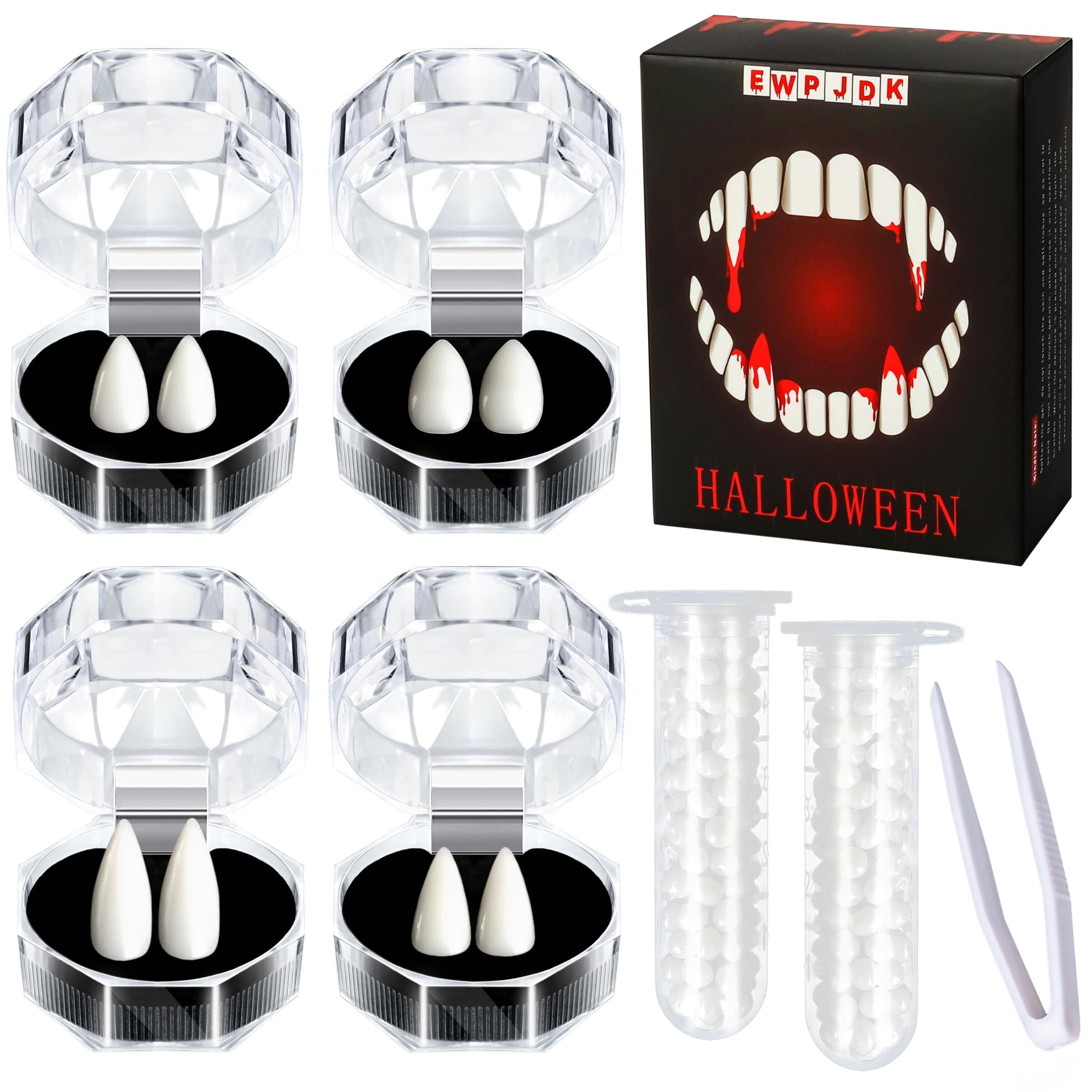 s Vampire Teeth Halloween Decorations Party Cosplay Props 4 Pairs ...