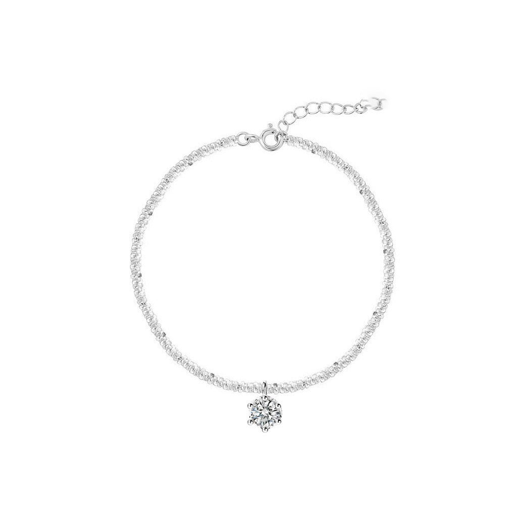s925 sterling silver flash diamond star anklet for women high-end sense ...