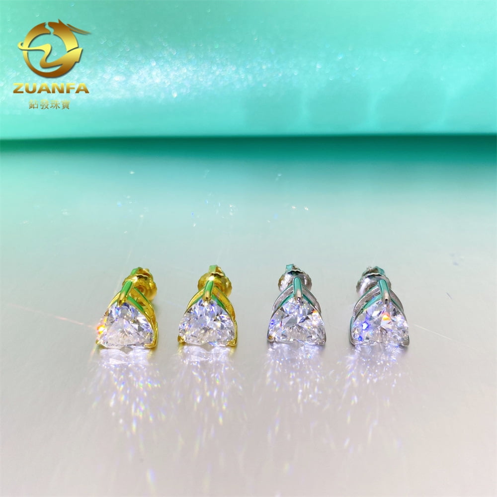 s925 sterling silver inlaid D color VVS special heart-shaped cut ...