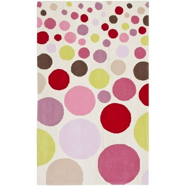 SAFAVIEH Kids Christabella Colorful Polka Dot Area Rug, Ivory, 4' x 6 ...