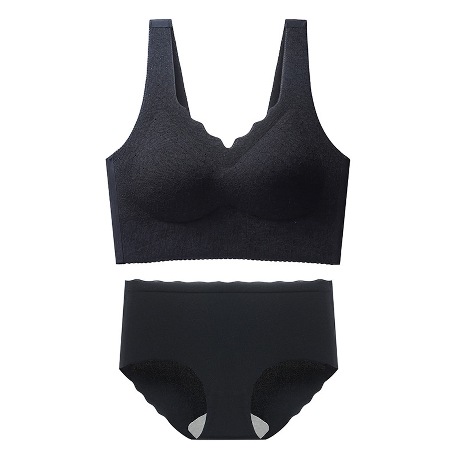 safuny 2pc Underwear Suit for Women Seamless Smoothing Backing Sling ...