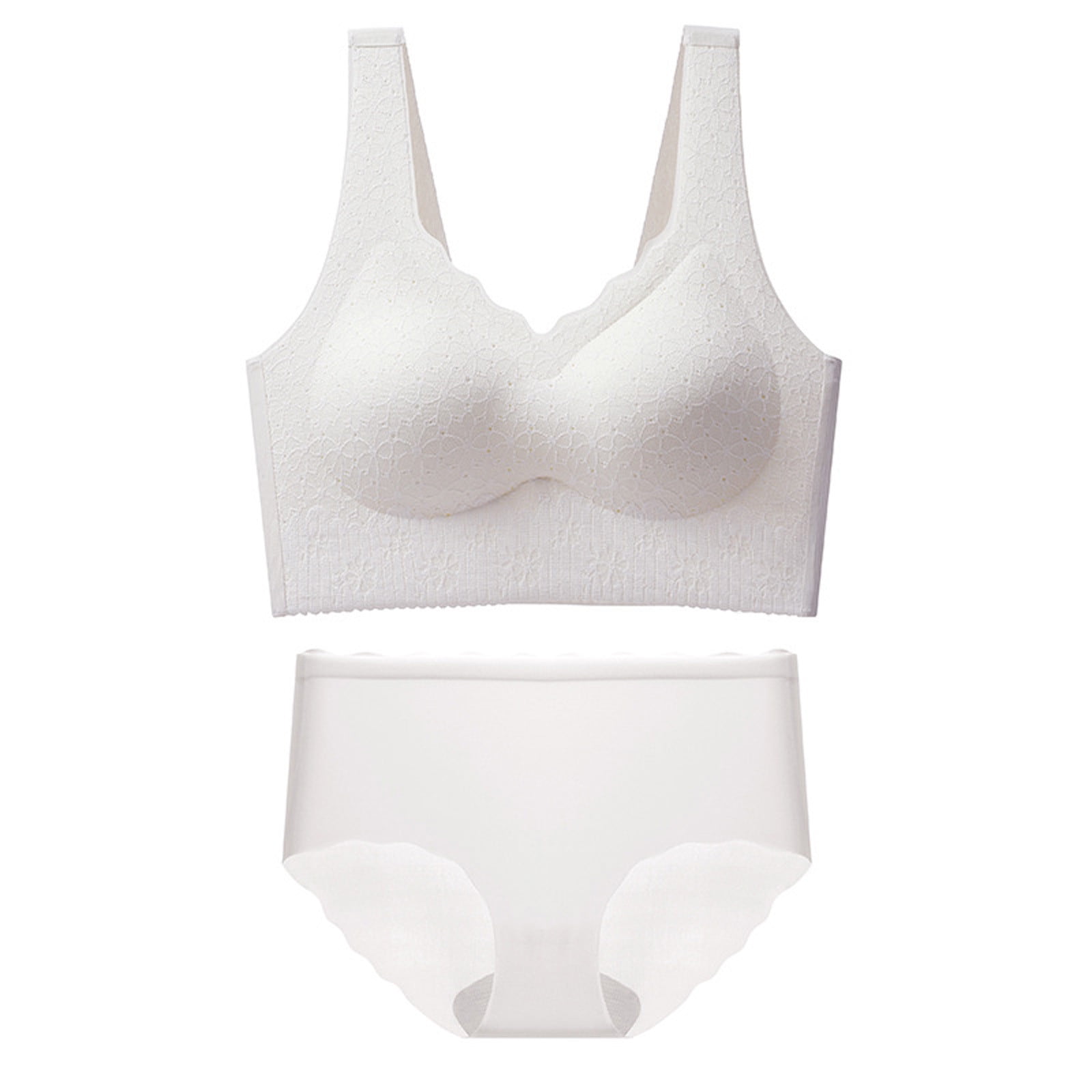 safuny 2pc Underwear Suit for Women Seamless Smoothing Backing Sling Traceless Gathered Back ...