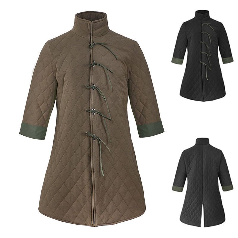 safuny Clearance Cotton Gambeson , Cotton Padded Jacket with Stand-Up ...